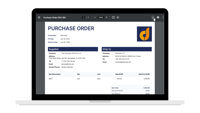 Online Purchase Order Generator | DashPO