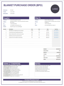 Purchase Order Template Collection | Free Download