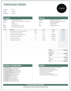 Purchase Order Template Collection | Free Download