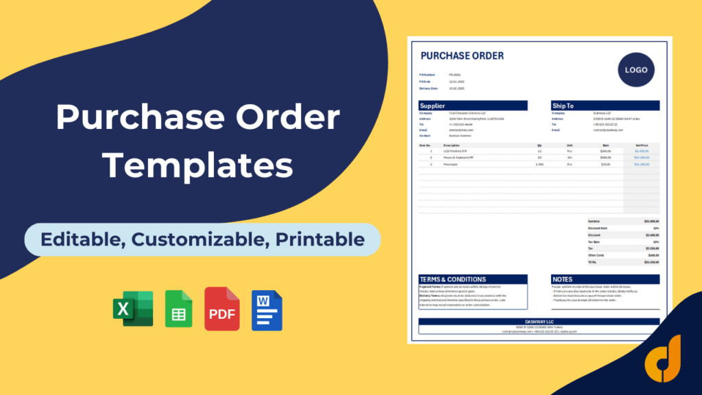 Purchase Order Template Collection | Free Download